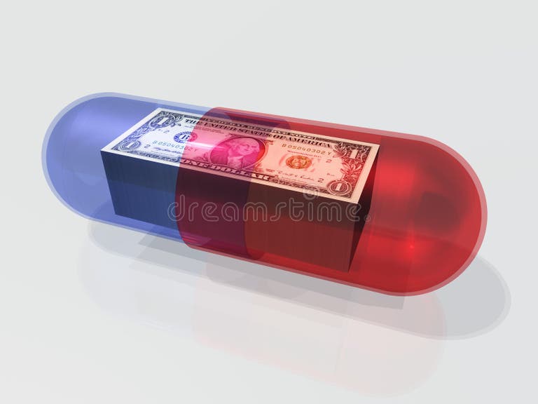 Stack of US Currency Inside Capsule Stock Illustration - Illustration ...