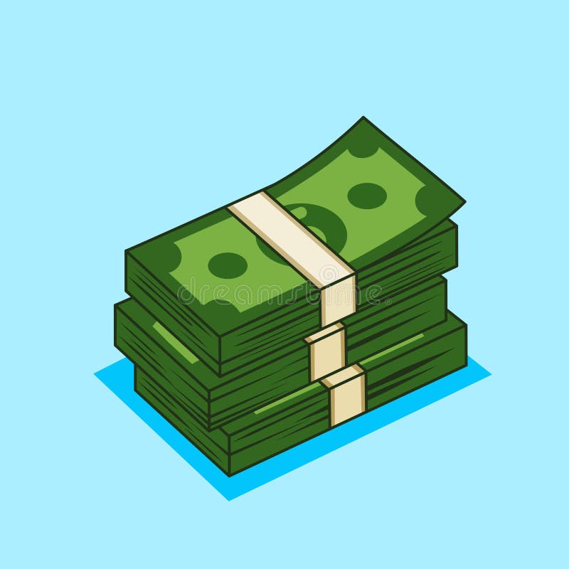 Stack of US Dollar Vector Illustration Stock Vector - Illustration of ...