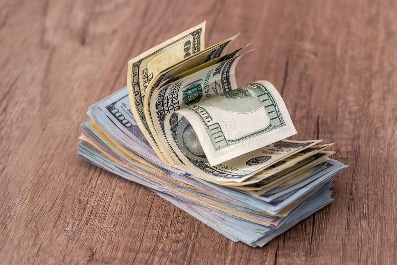 Stack of US Dollars in Cash Stock Image - Image of bill, money: 107626187