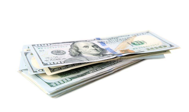 Stack Us Dollars Isolated on White. Stock Photo - Image of investment ...