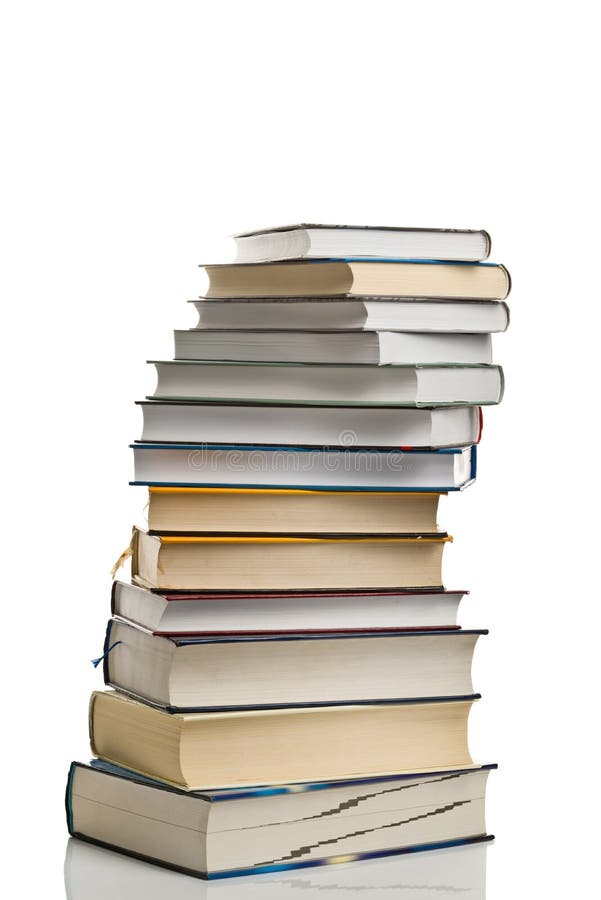 Stack of Used Books on White Background Stock Photo - Image of study ...
