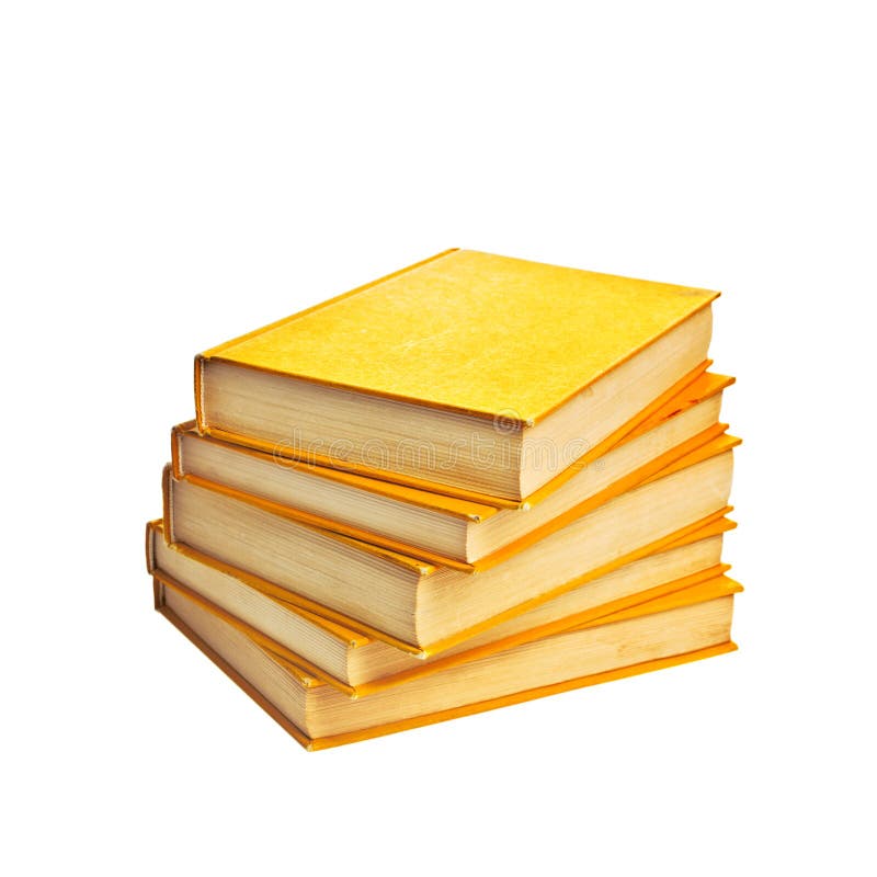 Stack of Used Books on White Background Stock Image - Image of stack ...