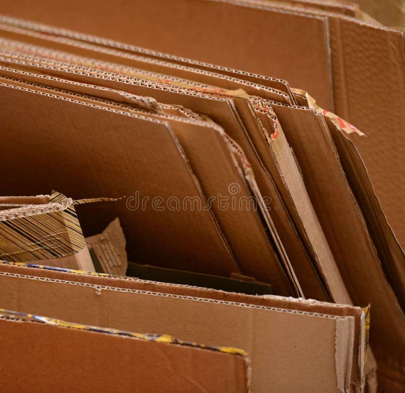 Stack of Used Cardboard Ready for Recycling Stock Image - Image of ...