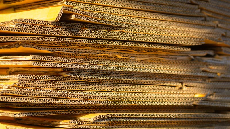 Stack of Used Cardboard Waste Stock Photo - Image of rough, corrugated ...