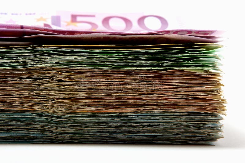 Stack of Used Euro Bank Notes Stock Photo - Image of cost, bills: 37030442