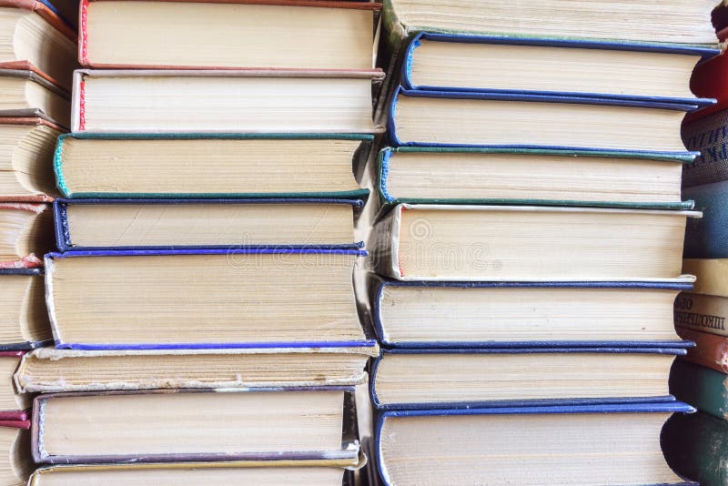 Stack of Used Old Books Background Stock Image - Image of bookworm ...