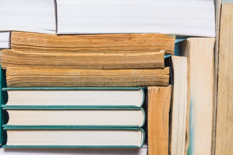 Stack of used old books stock photo. Image of college - 67636138