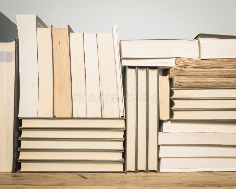 Stack of used old books stock photo. Image of desk, heap - 67636220