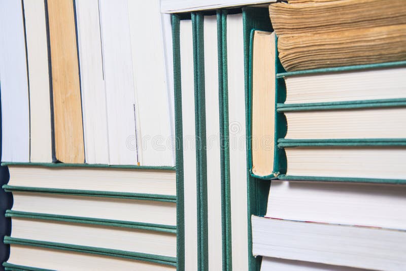 Stack of used old books stock image. Image of layout - 67636363