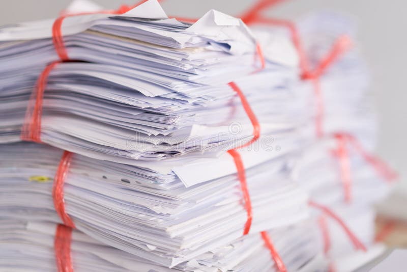 Stack of Used Paper and Old Document Packed Ready To Be Sent Out for ...