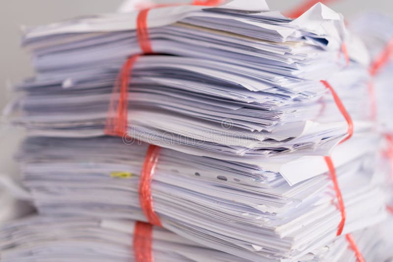 Stack of Used Paper and Old Documents Packed and Ready To Be Sent Out ...