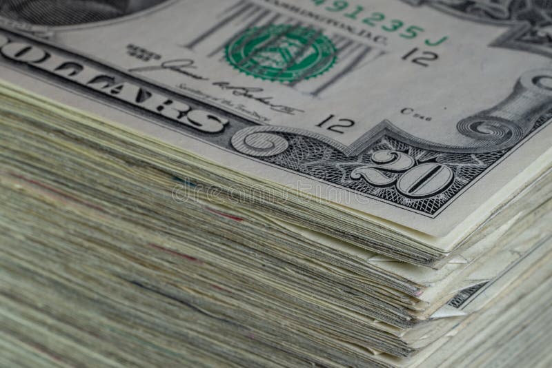 Stack of 20 dollar bills stock photo. Image of fortune - 2562612