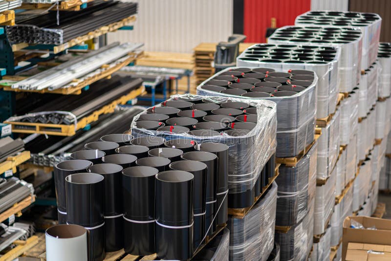 Stack of Valley Roofing Material in Metal Roofing Factory Stock Photo ...