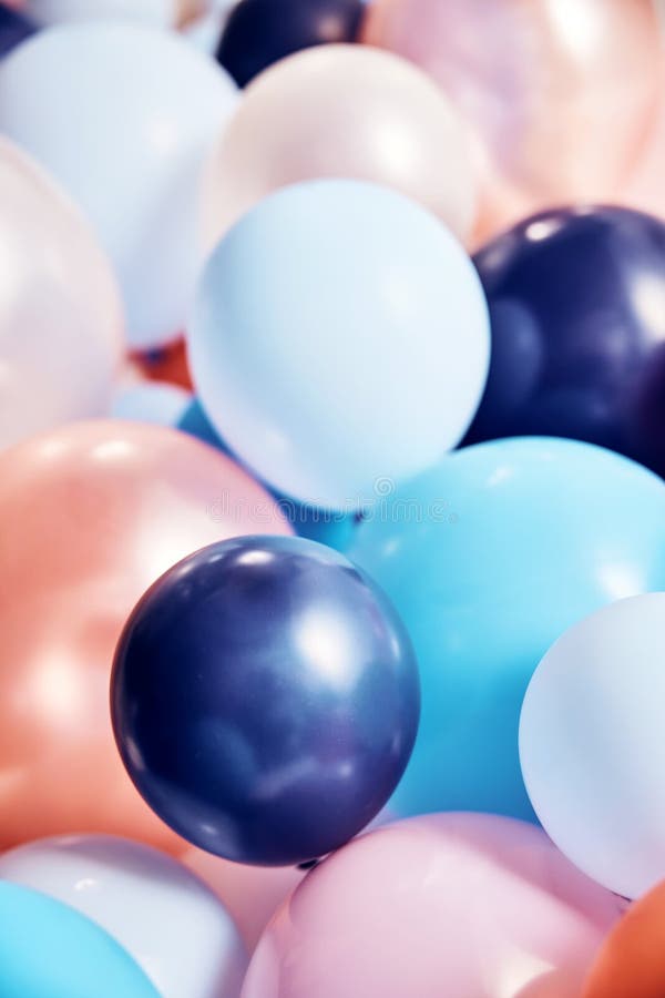Stack of Varicolored Balloons in Room Stock Photo - Image of colorful ...