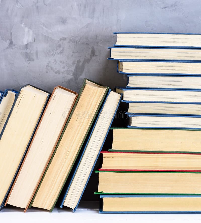 Stack of Various Books on the Table Stock Photo - Image of book ...