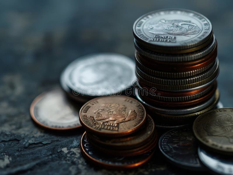 Assorted Currency Coins Dark Surface Stock Photos - Free & Royalty-Free ...