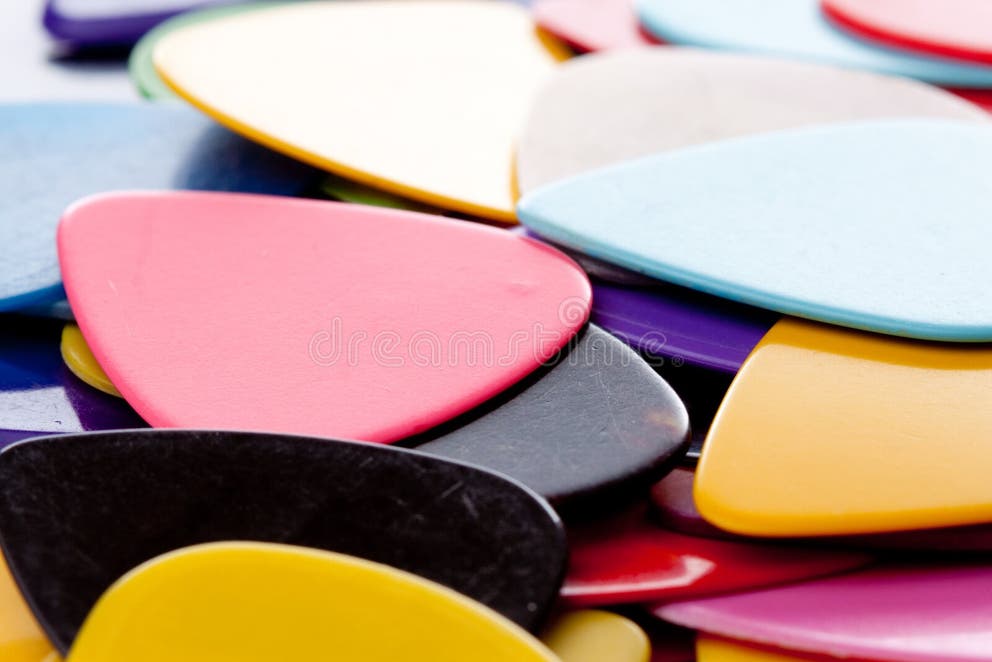 A Stack of Various Color Guitar Picks Stock Photo - Image of close ...