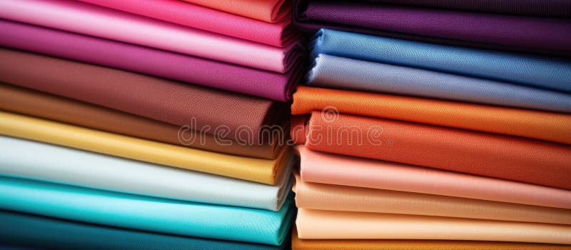 Stack of Various Colored Fabrics Showcasing Tints and Shades Stock ...