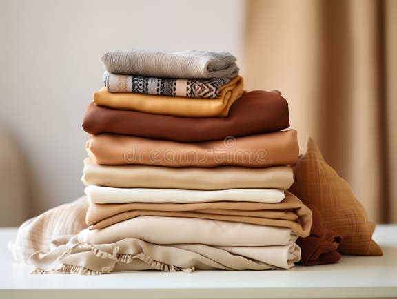 Stacked Fabric Textures in Earthy Tones Stock Illustration ...