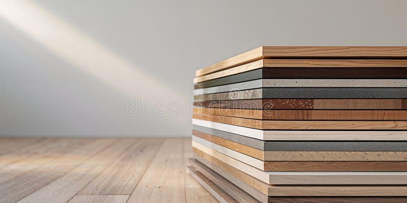 Stack of Various Laminate Wood Flooring Samples with Different Textures ...