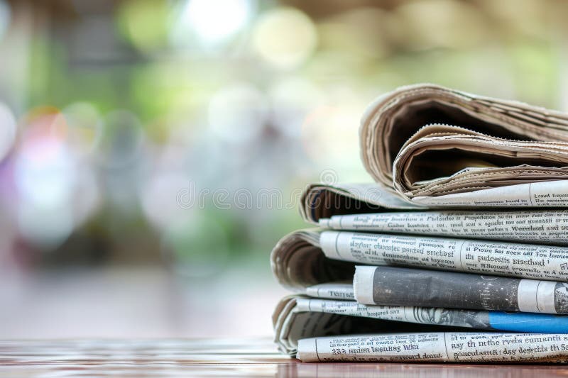 Stack of Various Newspapers on Table for Latest News Headlines and ...