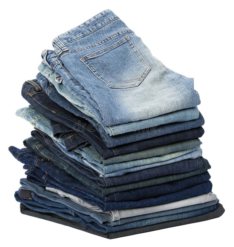 Stack of blue jeans stock photo. Image of denim, fabric - 11643256