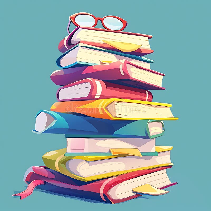 4. a Stack of Vector Cartoon Books with Bright, Engaging Covers and ...