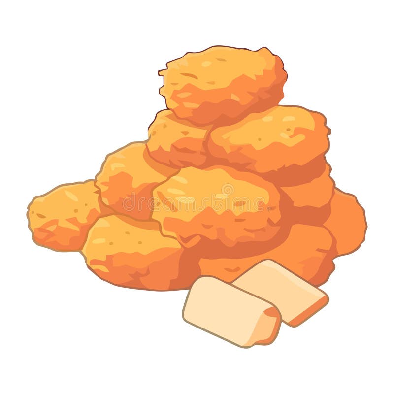 Stack of Vector fried food stock vector. Illustration of isolation ...