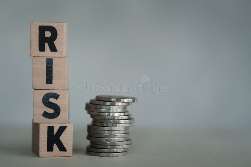Stack of Vertical Wooden Blocks with RISK, the Inscription on Wooden ...