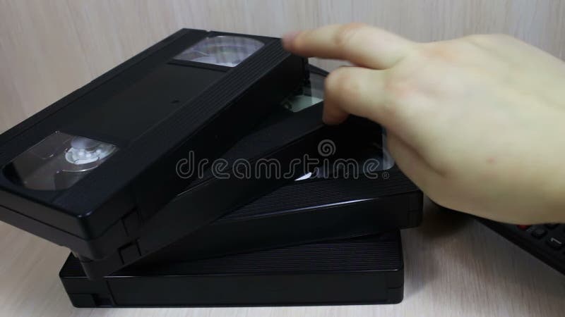 Stack of VHS Video Tape Cassette Stock Video - Video of recorder, 1980: ...