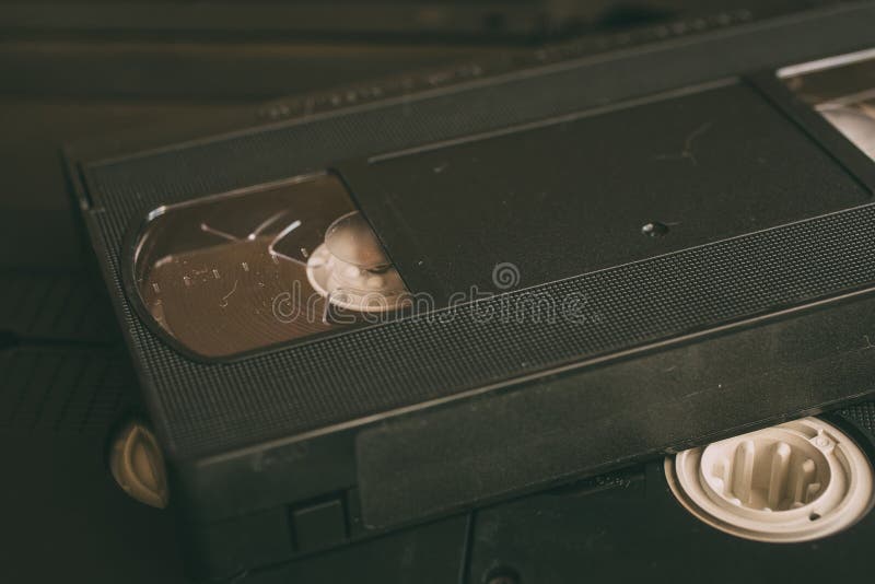 Stack of VHS Video Tapes As Background. Retro Technology. Stock Photo ...