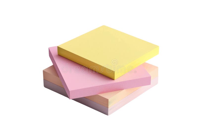 Stack of Vibrant Color Notepads Isolated on White Background. Office ...