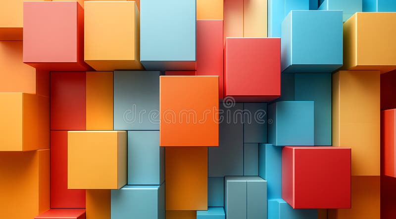 Colorful Cubes Abstract Background with Modern Geometric Design and ...