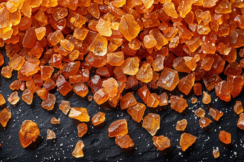 Pile of Orange Crystals on Table Stock Photo - Image of multiple ...