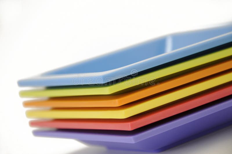 Stack of Vibrant Plates stock image. Image of group, purple - 10748139