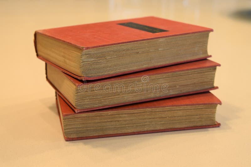 Stack of Vintage Books on Edge Stock Photo - Image of stack, selected ...