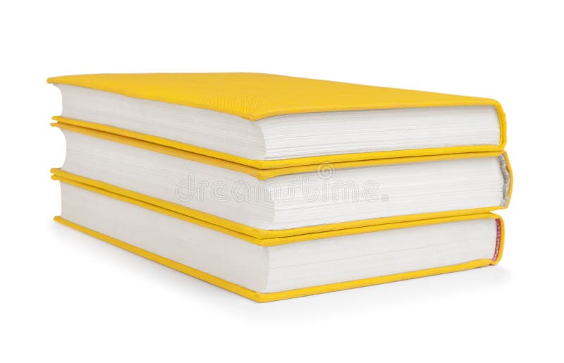 Stack of Vintage Books in a Yellow Cover Stock Image - Image of object ...