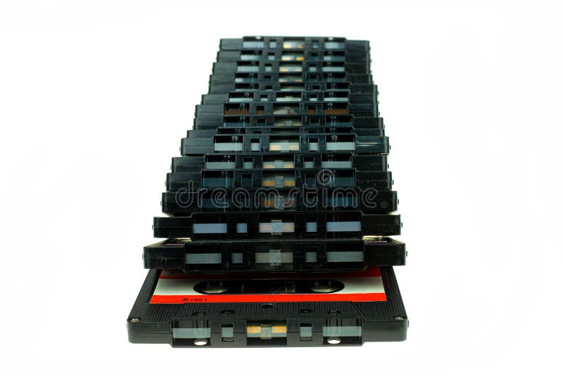 Stack Vintage Compact Cassette Tape Stock Photo - Image of closeup ...