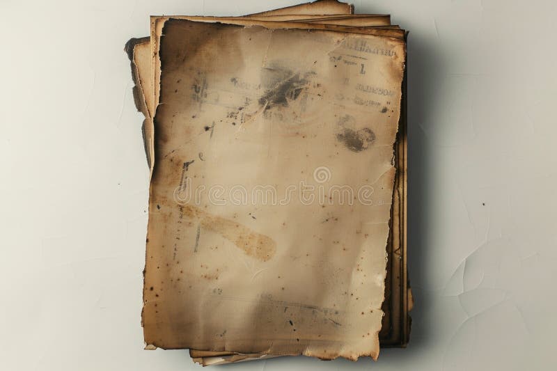 A Stack of Vintage Documents and Manuscripts on a Wooden Surface Stock ...