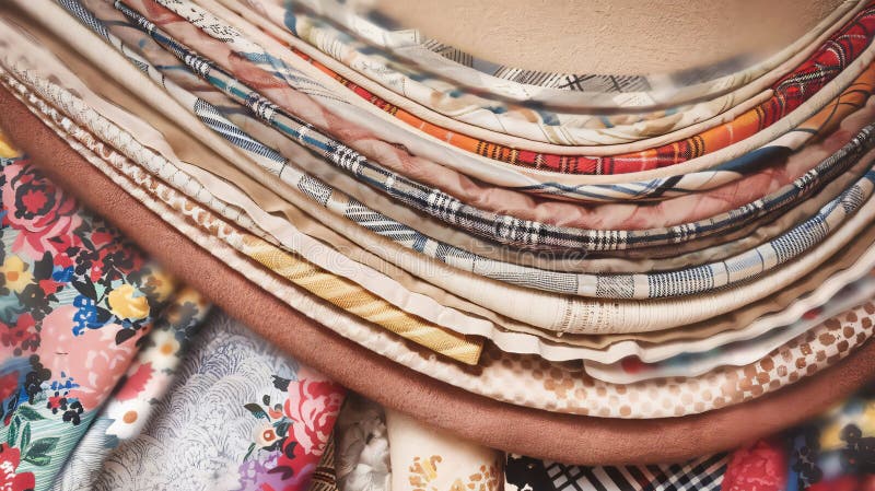 Stack of Vintage Fabrics, Textured Background of High Quality Image ...