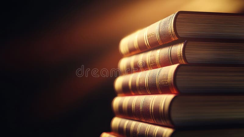 Stack of Vintage Hardcover Books in Warm Light Stock Illustration ...