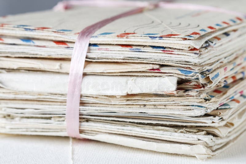 Stack of vintage letters stock photo. Image of send - 169109644