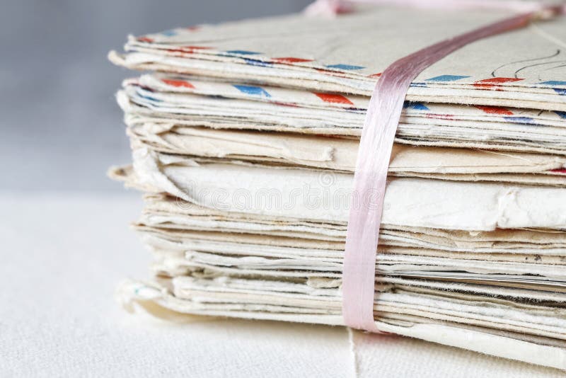 Stack of vintage letters stock image. Image of card - 169108587