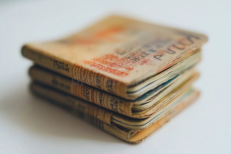 A Stack of Vintage Paperback Books Resting on a Table Captured in Soft ...