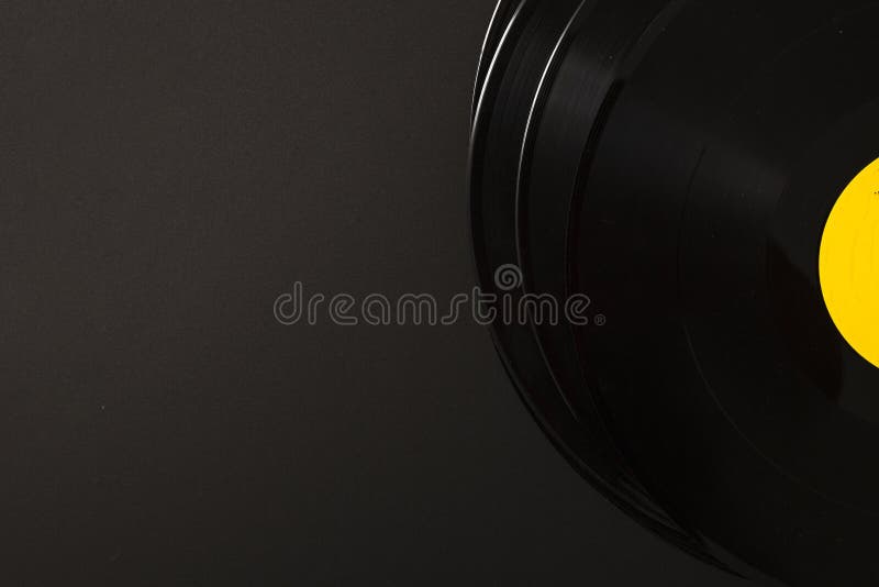 Stack Vinyl Record Black Background. High Quality Photo Stock Image ...