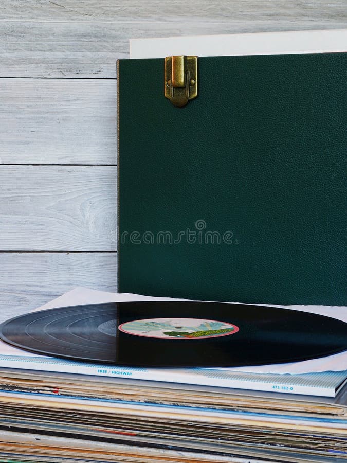 Stack of Vinyl Records with Record Box in Background Editorial Stock ...