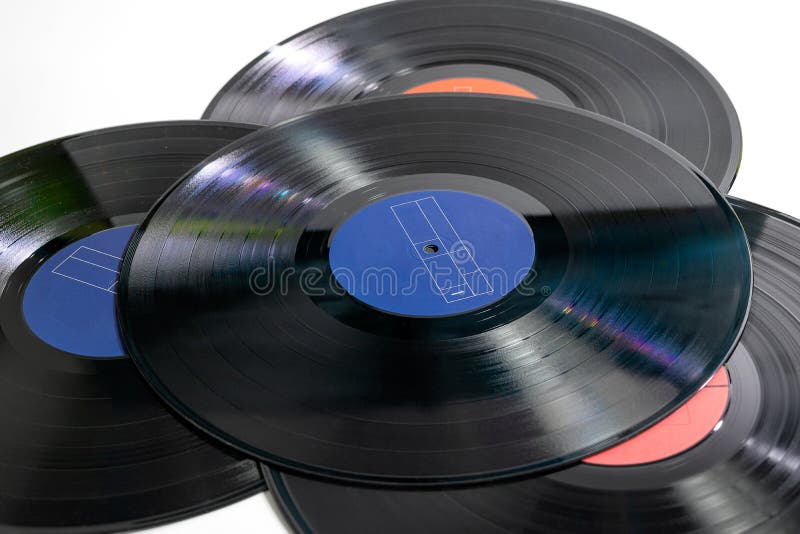 Stack of vinyl records stock image. Image of gadget - 243262809