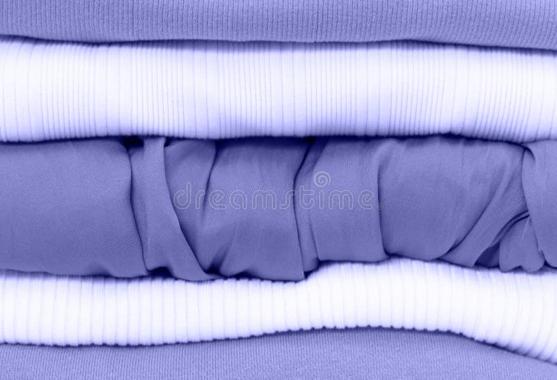 Stack of Violet and White Clothes Front View Close-up Stock Image ...
