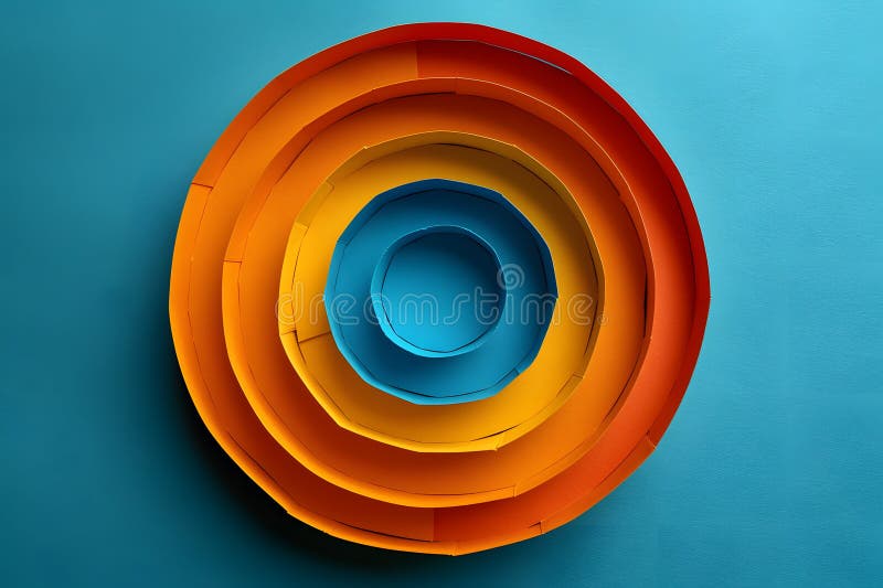 Stack of Orange and Blue Plates on Blue Surface. Generative AI Stock ...