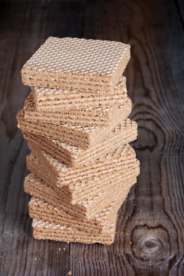 Stack of Wafers in Triangle Shape Stock Photo - Image of filled ...